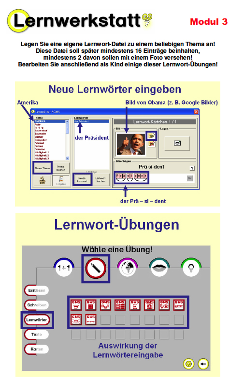 Eigene Übungen erstellen - Lernwörter - Medienwerkstatt-Wissen © 2006-2025 Medienwerkstatt