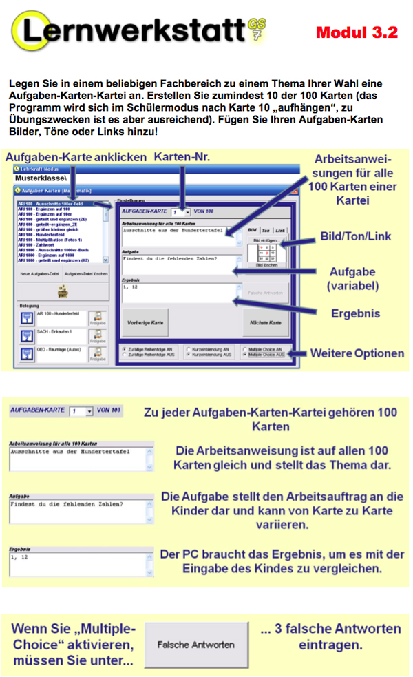 Eigene Übungen erstellen - Aufgabenkarten - Medienwerkstatt-Wissen © 2006-2025 Medienwerkstatt